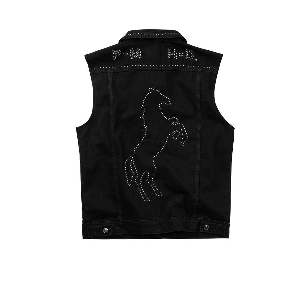 POST MALONE x H-D STUDDED HORSEPOWER SLIM FIT DENIM VEST - Post Malone ...